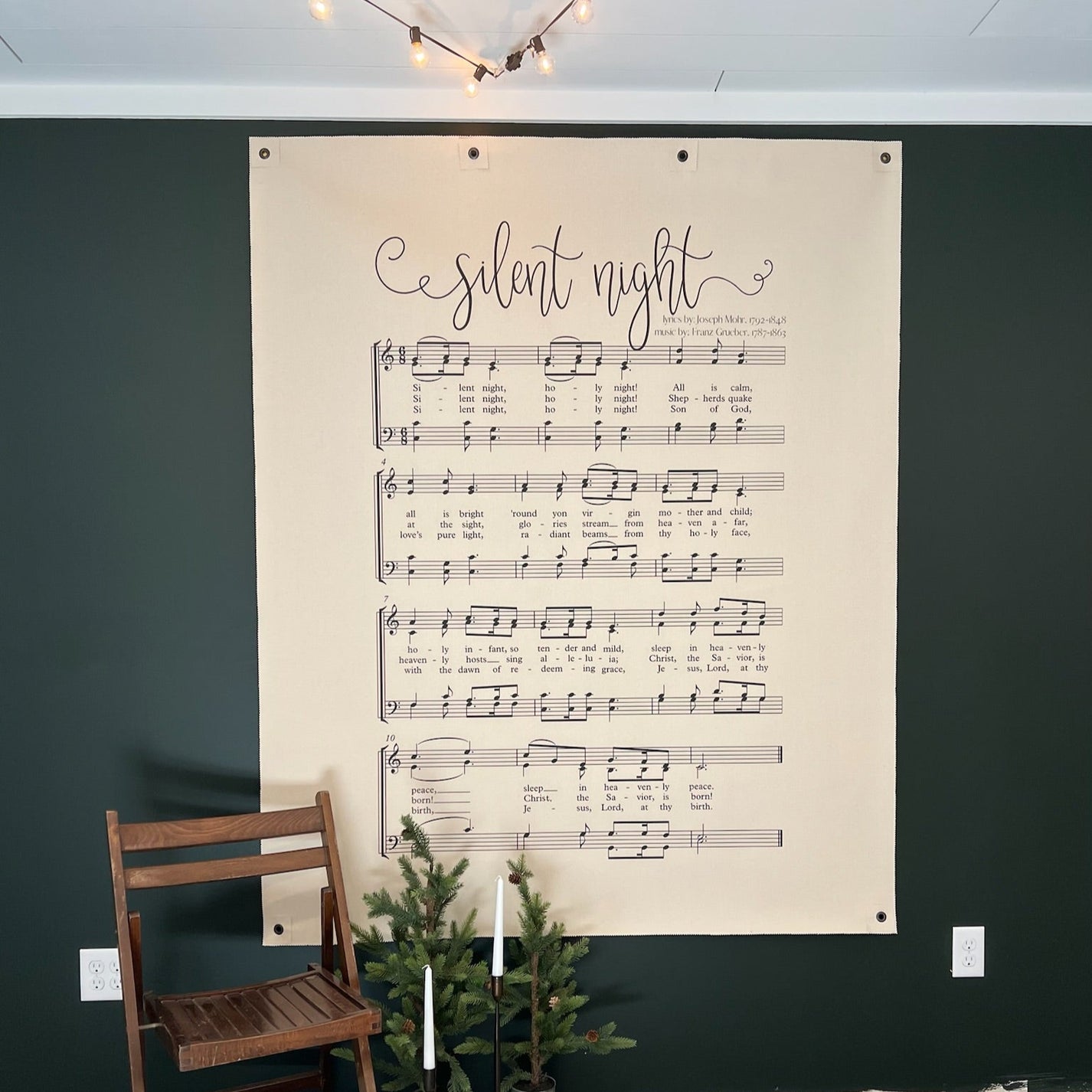 Silent Night Wall Canvas - Holiday Backdrop for Home & Church | Grandma ...